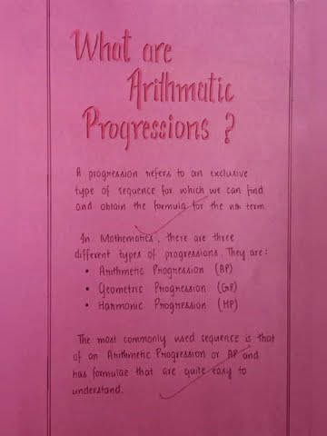 Mathematics Project File/ Topic: Arithmetic progressions/ Song: Runaway ...