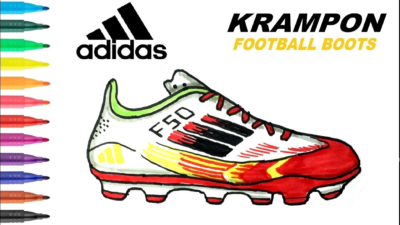 Easy Drawing Adidas F50 Football Boots I Kolay Adidas F50 Krampon ...