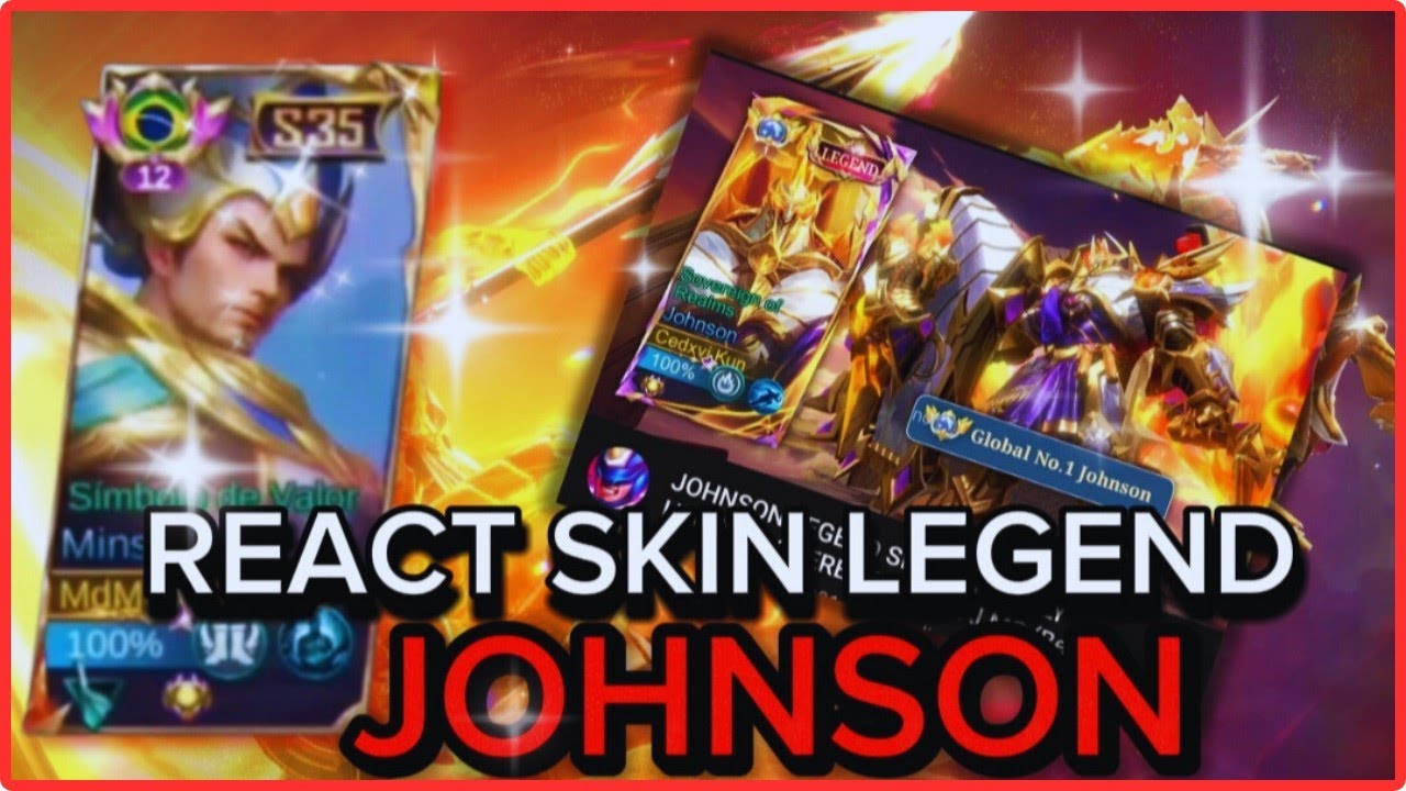 REACT DA GAMEPLAY E SKIN LEGEND JOHNSON ESTA INSANA DEMAIS E EFEITOS ...