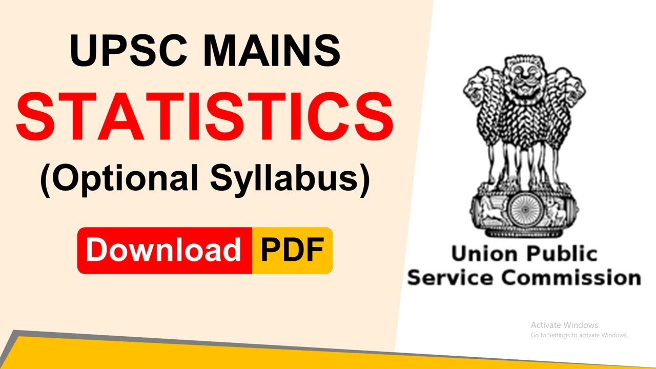 UPSC Mains Statistics Syllabus 2020| UPSC Mains Statistics Syllabus in ...