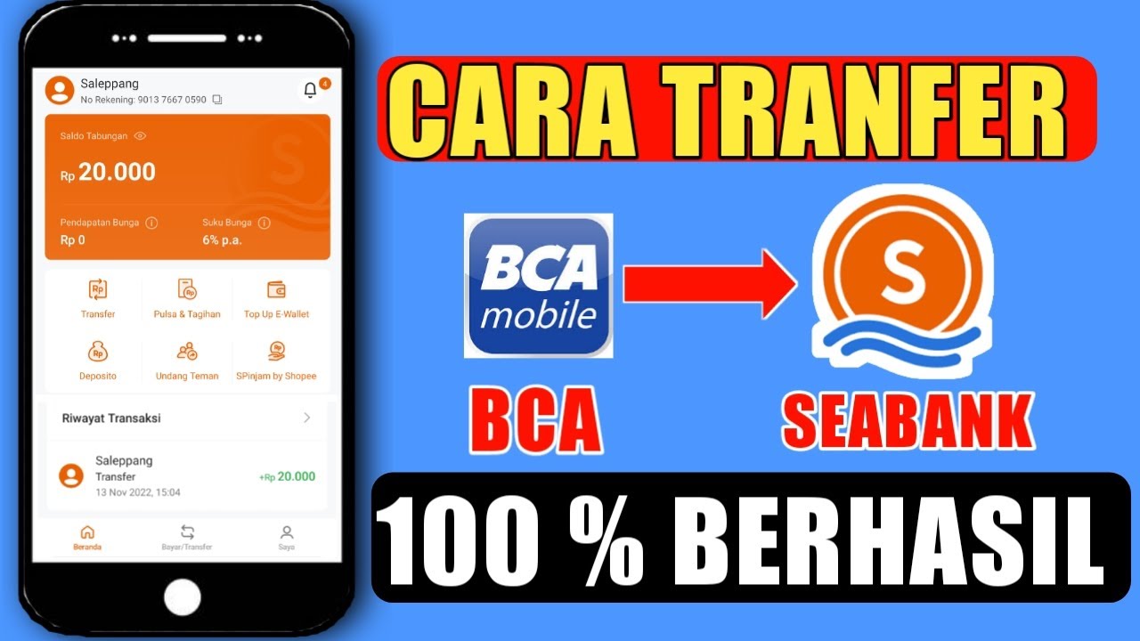 Cara Transfer BCA ke SEABANK 100% Berhasil - YouTube