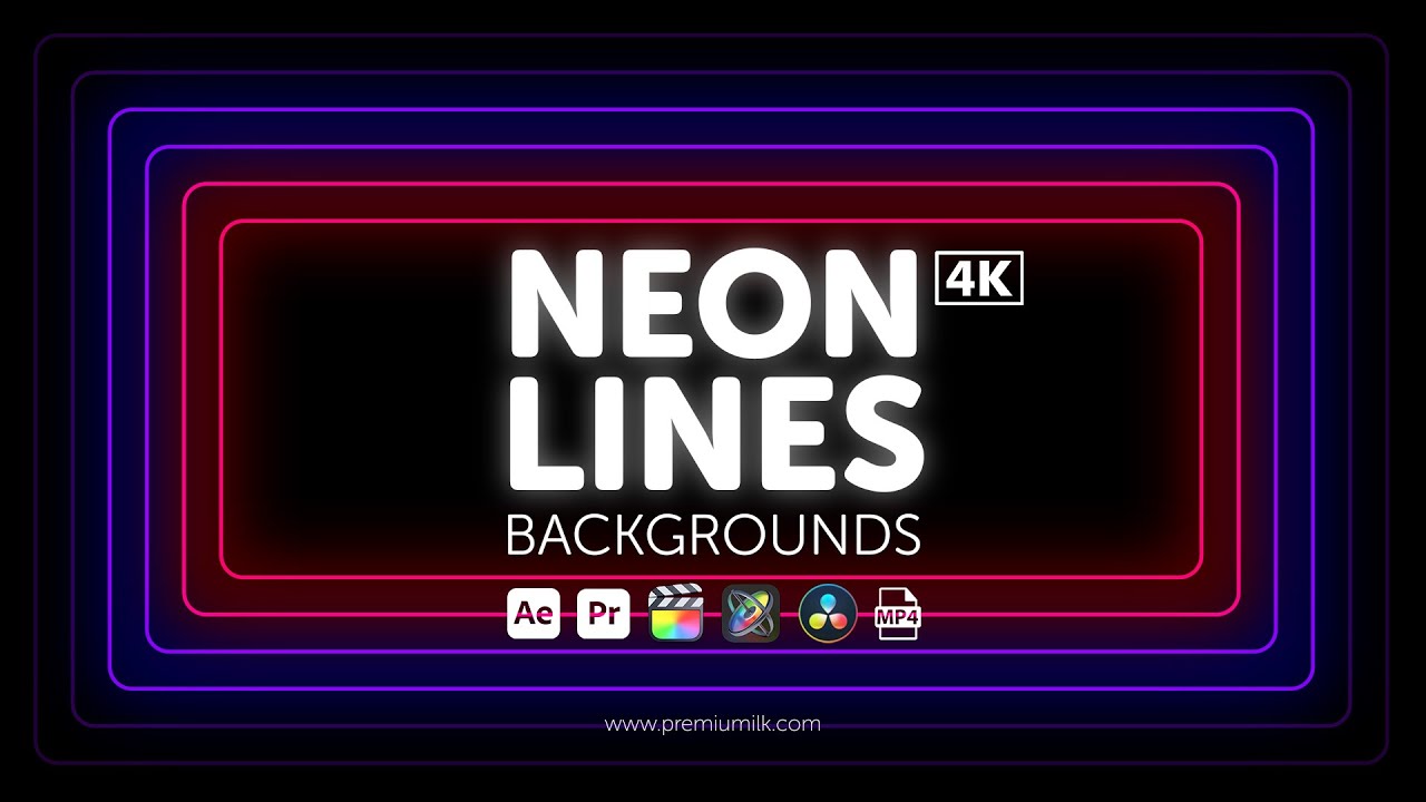 Neon Lines Backgrounds (After Effects - Premiere Pro MOGRTs - 4K MP4 ...