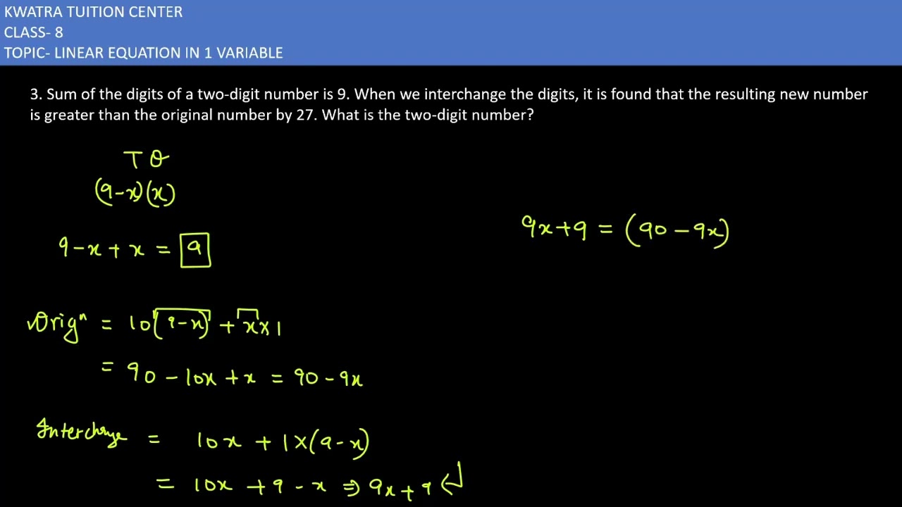 3 Sum Of The Digits Of A Two digit Number Is 9 When We Interchange 3 Sum Of The Digits Of A Two digit Number Is 9 When We Interchange