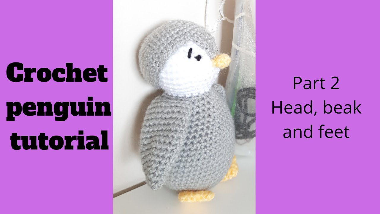 Crochet penguin tutorial, penguin amigurumi, PART 2 - head, beak and ...