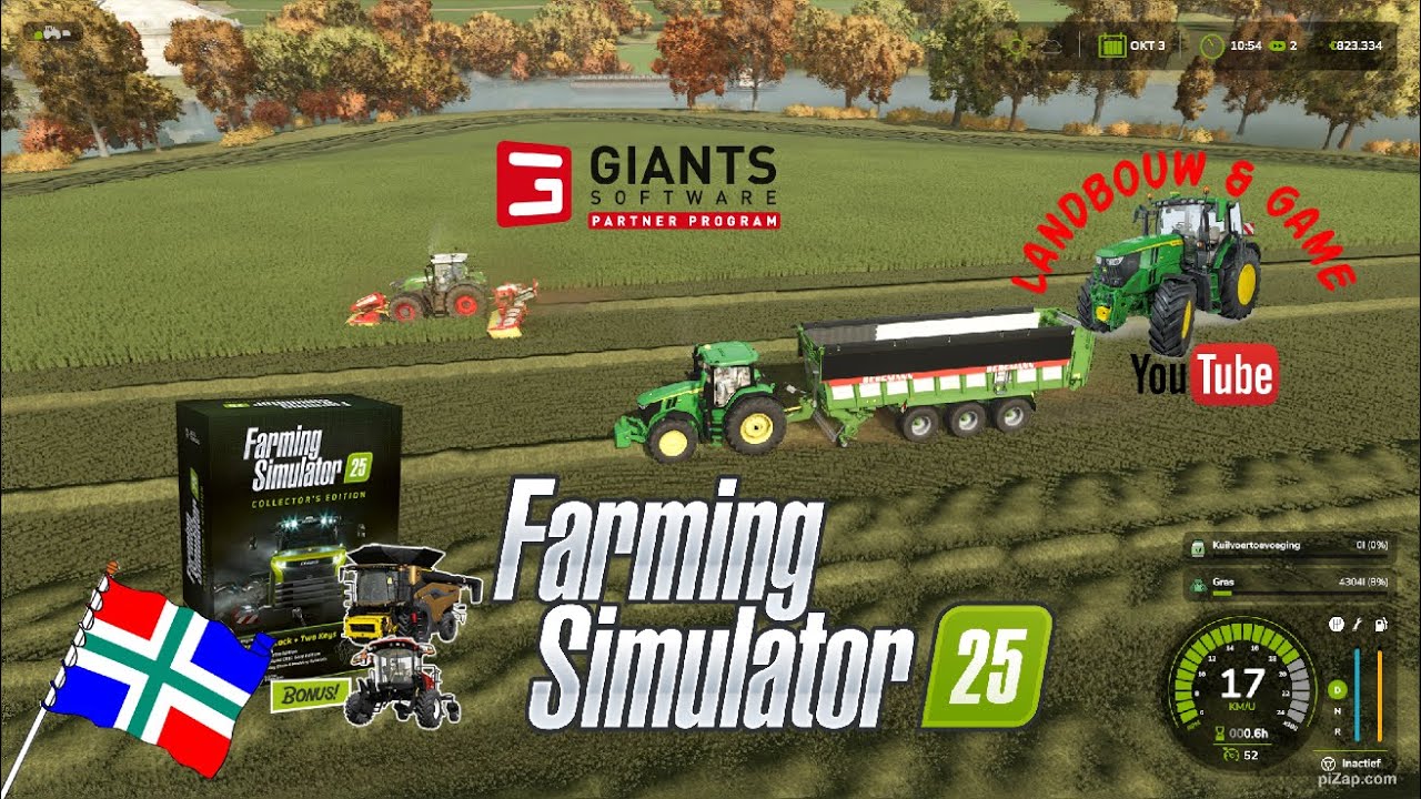 farming simulator 25 fs25 gras maaien en kuilen - YouTube