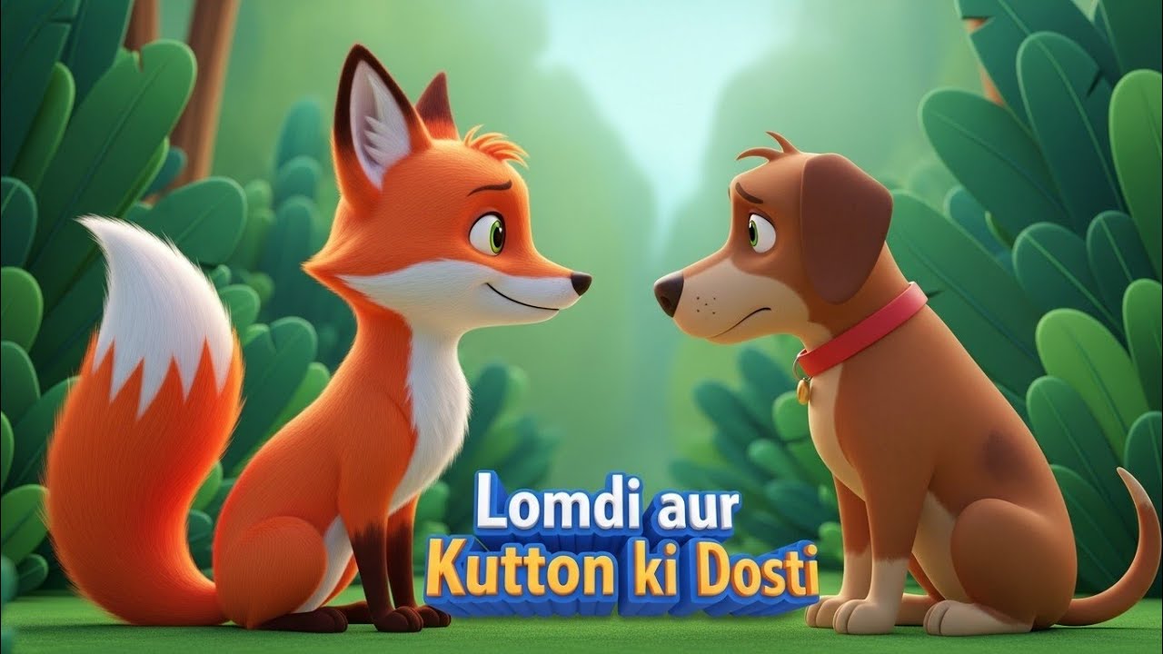 Lomdi or kutton ki dosti | dog and fox | kids moral jungle story | in ...