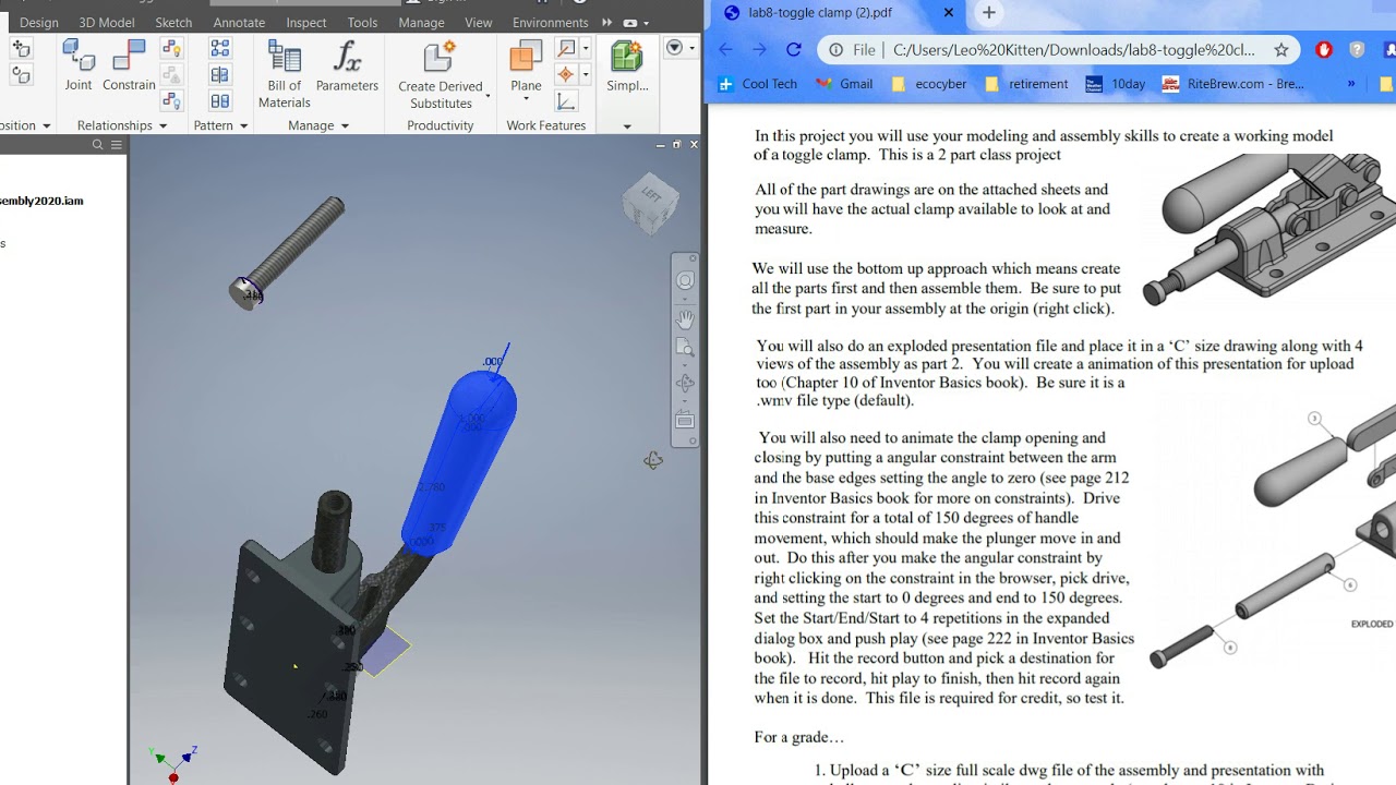 toggle clamp assembly animation and presentation - YouTube
