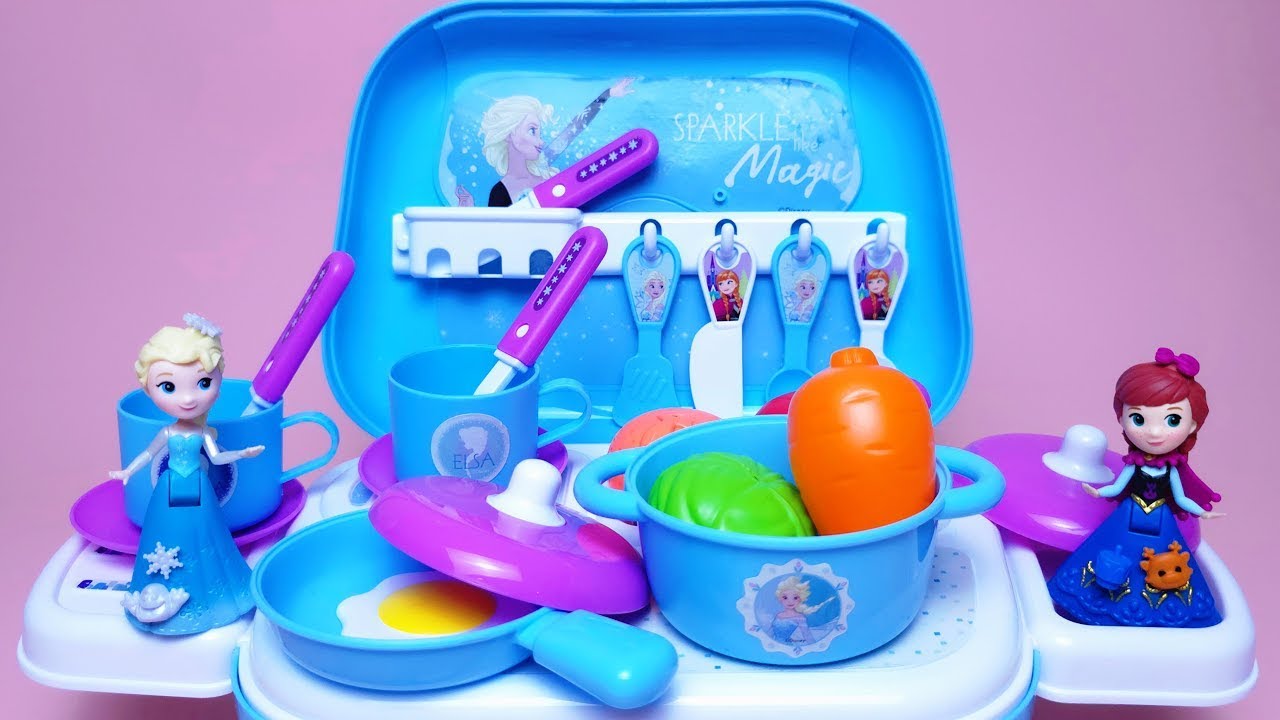 Disney Princess Elsa and Anna Frozen Kitchen Set Satisfying with ...