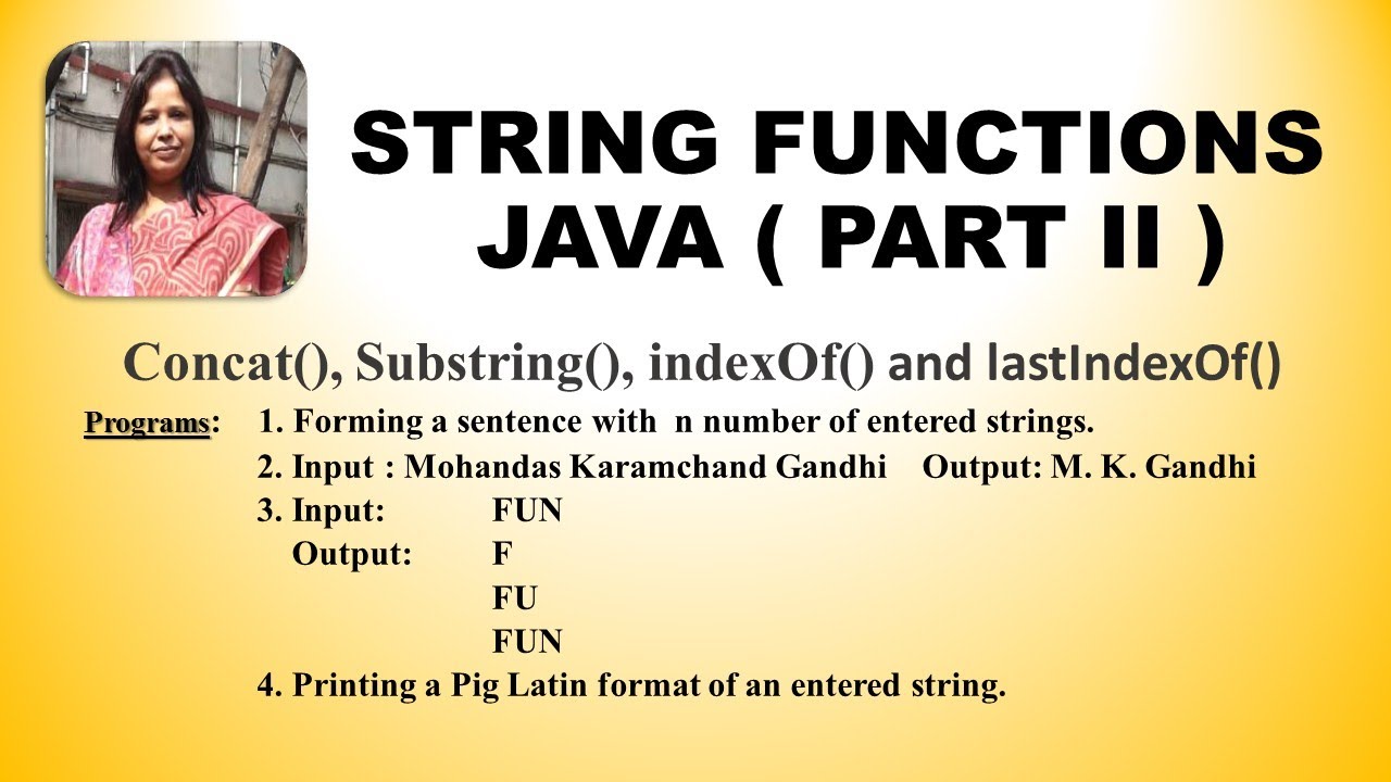 Java String Functions ( part 2) #icse #E-SHIKSHA - YouTube