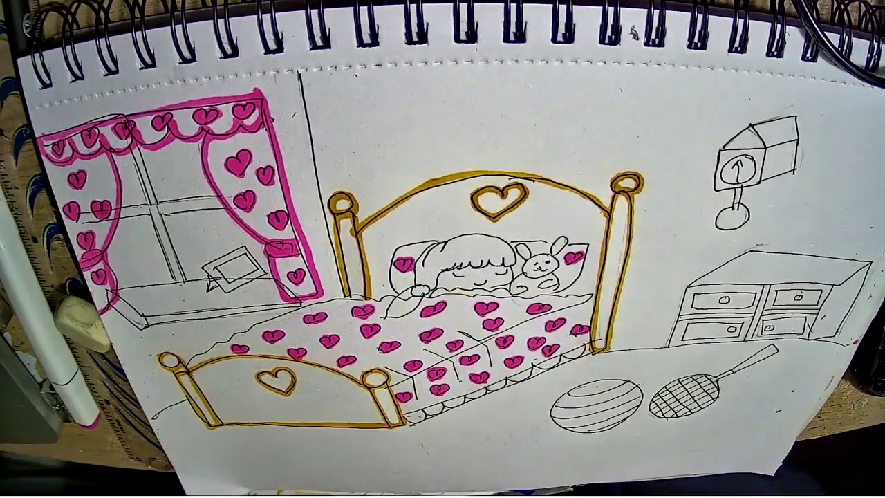 How to Draw Cute Littel Girl Sleeping - YouTube