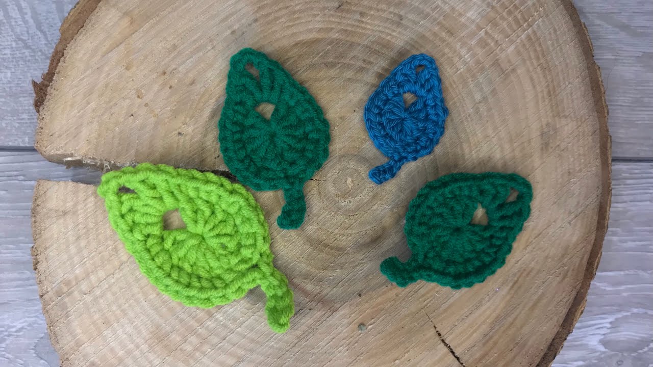 Listek na szydełku - szydełkowa aplikacja liść #391 - YouTube