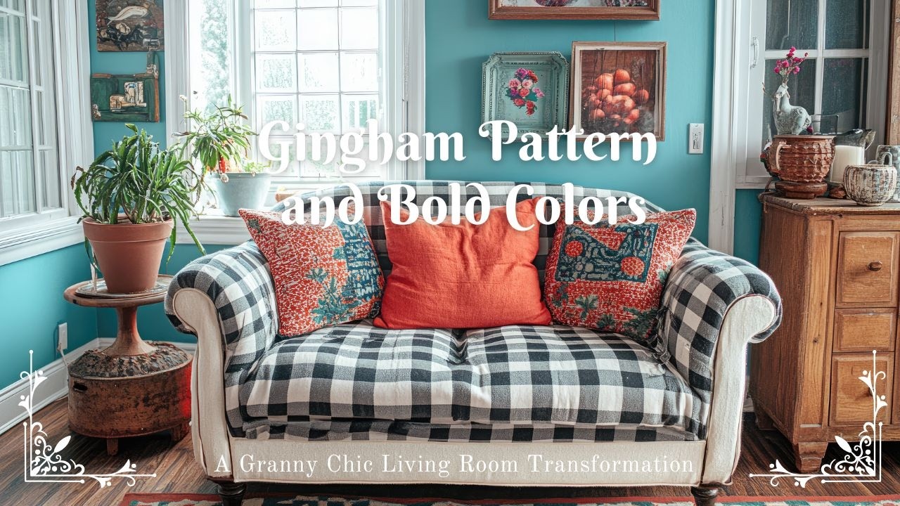 Gingham Pattern and Bold Colors: A Granny Chic Living Room ...