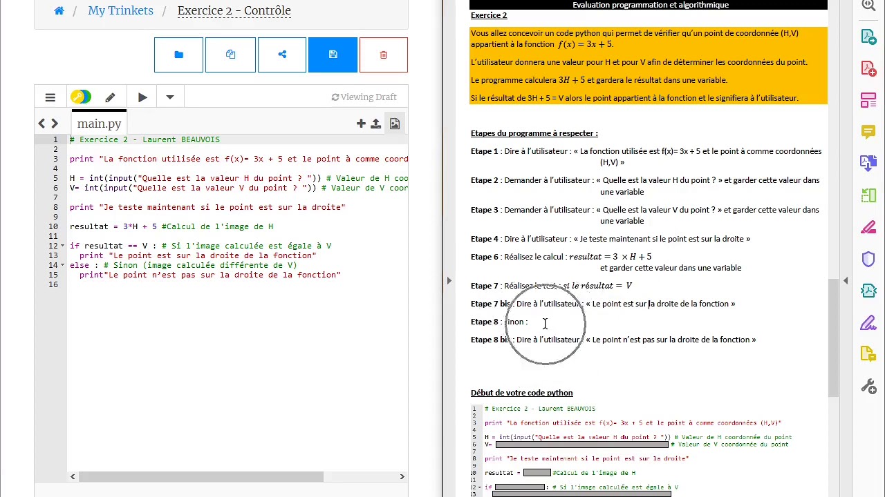 Correction du contrôle n°1 sur Python - YouTube