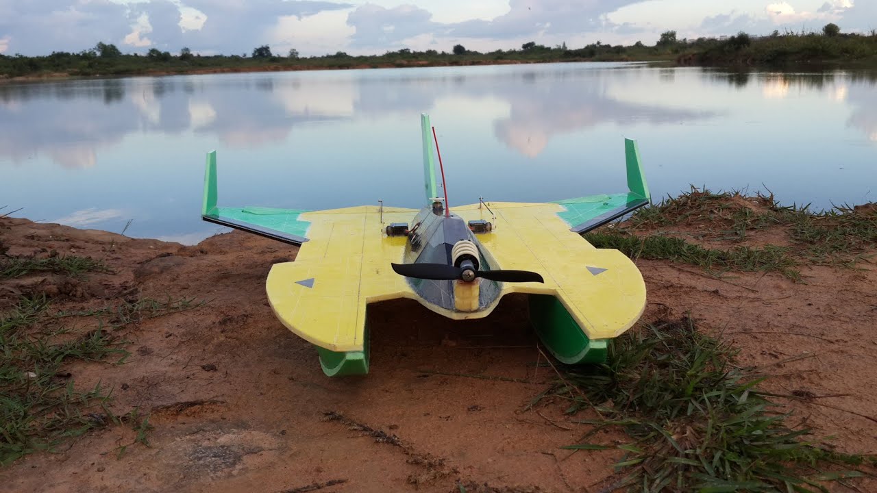 My rc flying boat version 1. this video for age 14+ only - YouTube