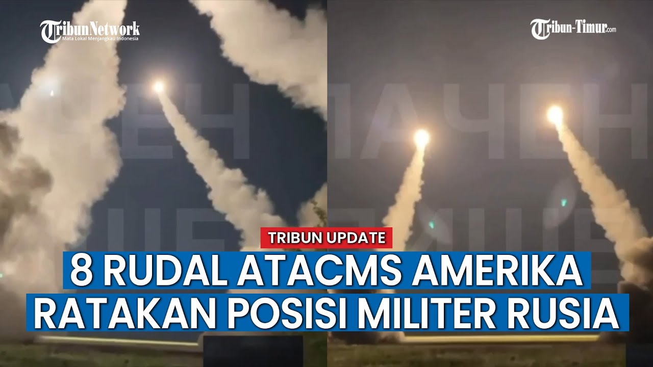 Militer Ukraina Luncurkan 8 Rudal ATACMS Amerika ke Posisi Pasukan Putin - YouTube