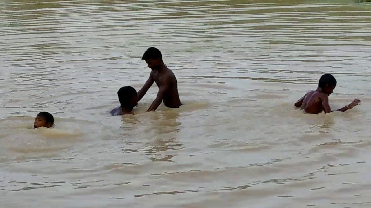 village outdoor bathing bathing river - YouTube