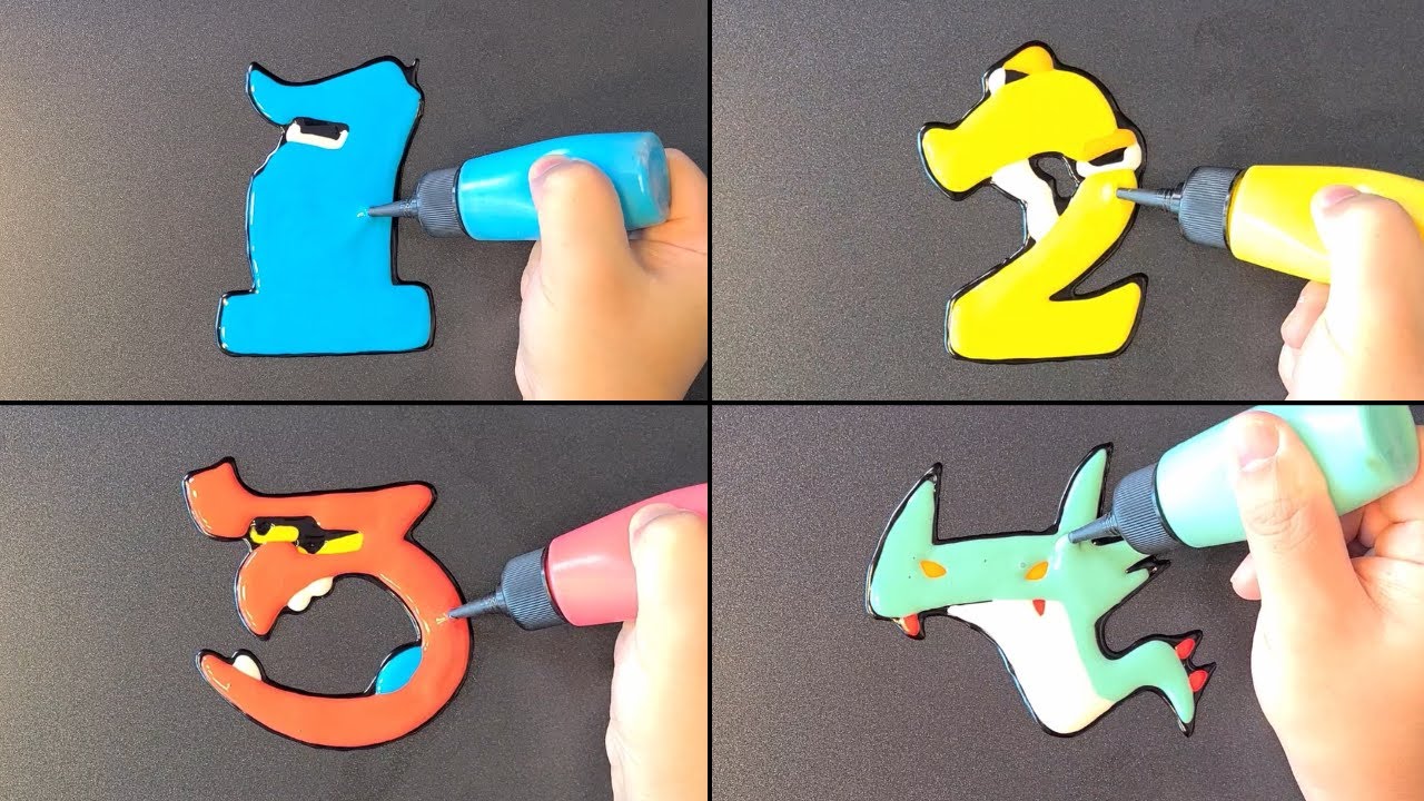 Number Lore Pancake Art - 1234 - YouTube