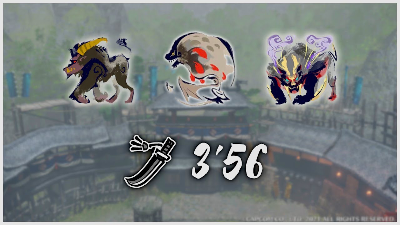 [MH Rise] The Veterans' Gala | 3'56 | Rajang, Bazelgeuse, Magnamalo ...