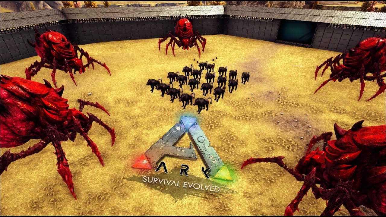 ARK| 20 Dinopithecus with 100 mutations vs 5 Bosses at the same time ...