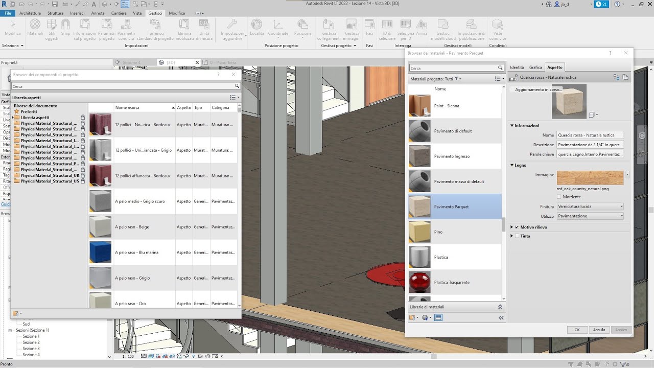 Videocorso REVIT - 14 - Materiale e Texture, Canali, Caratteristiche ...