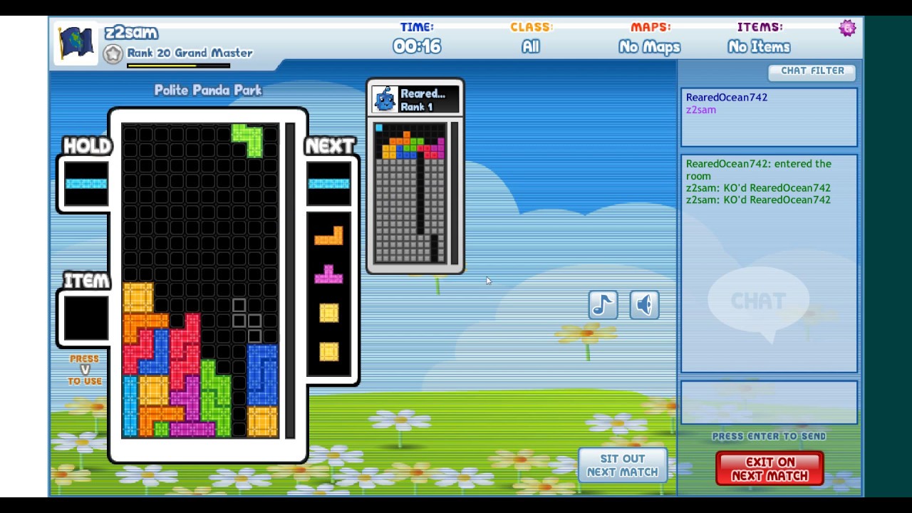Tetris Friends, a "Grand Master" meets a Newbie on his first day - I'm ...
