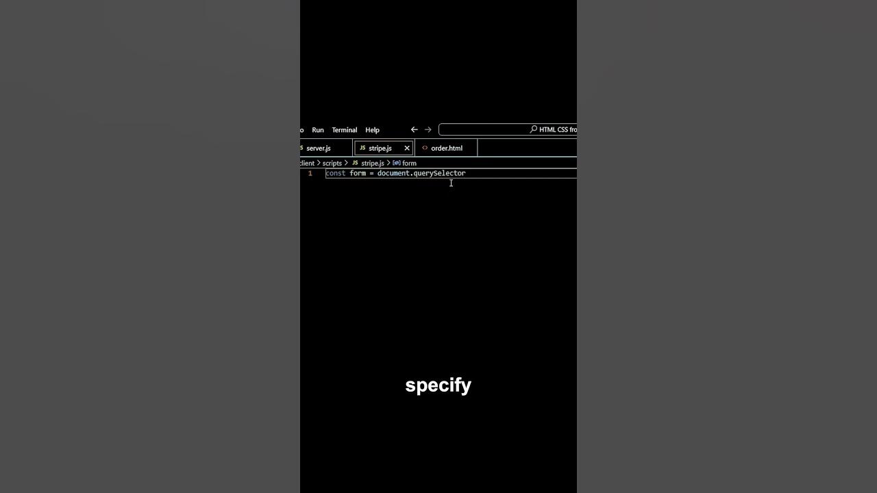Target HTML Form Using JavaScript | Ultimate Stripe API & Node JS Tutorial - YouTube