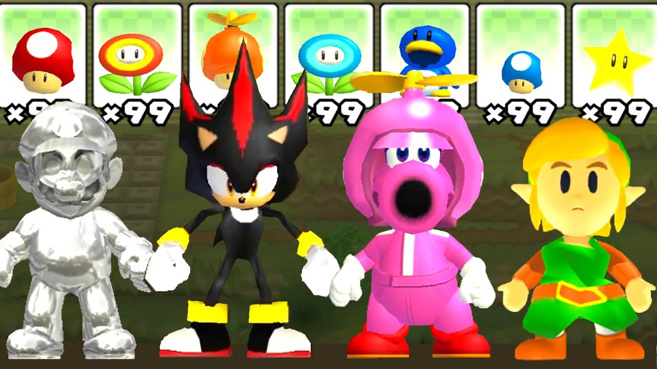 What if 4x New Characters use Marios Power-Ups in NSMBW? - YouTube