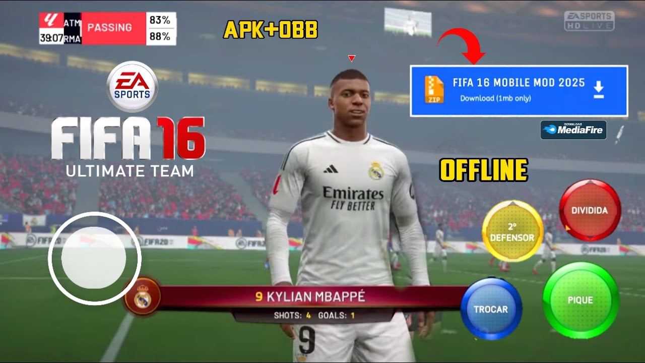 FIFA 16 MOBILE MOD 2025 OFFLINE ANDROID GRÁFICOS PS4 | NOVAS ...