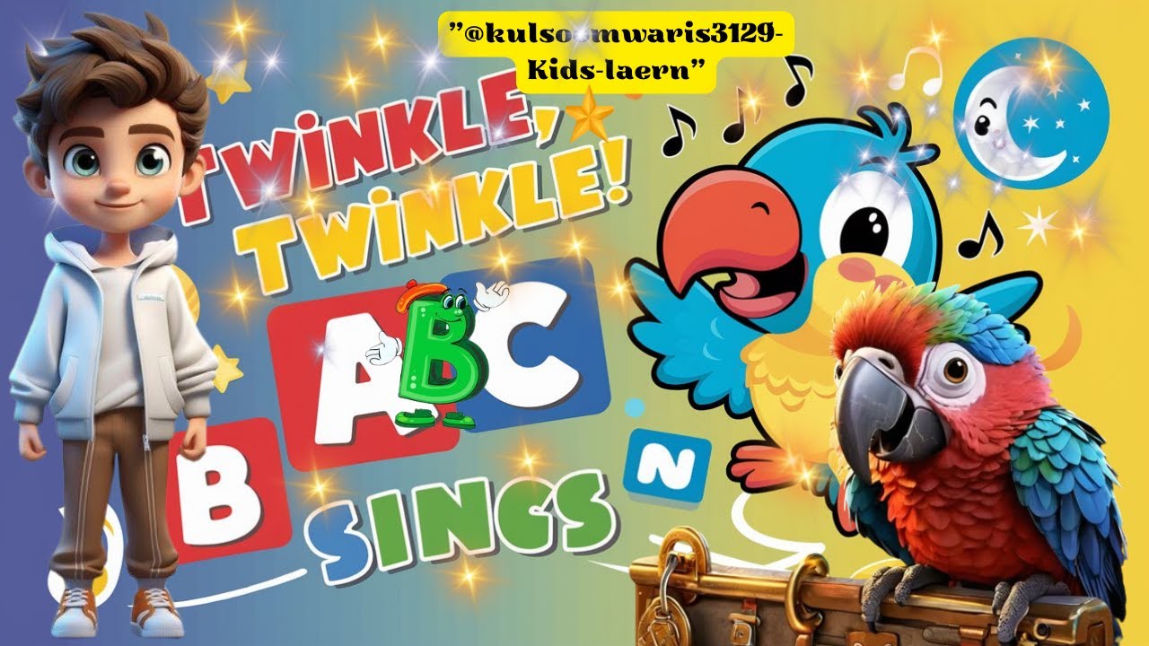 Twinkle, Twinkle, I'm a Parrot Fun ABC Song for Kids Learn Alphabet A ...