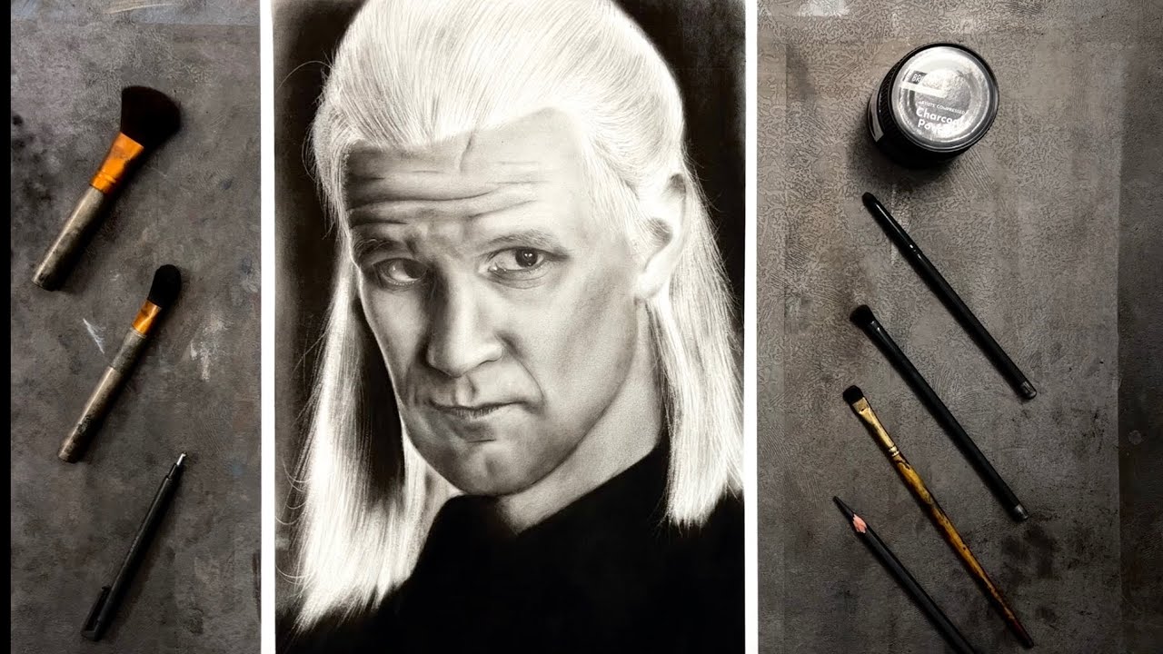 How to draw Daemon targaryen pencil portrait from House Of The Dragon 🐉 ...