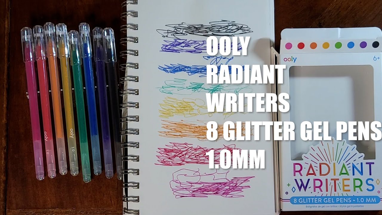 Ooly Radiant Writers Glitter Gel Pens 1.0mm Review - YouTube