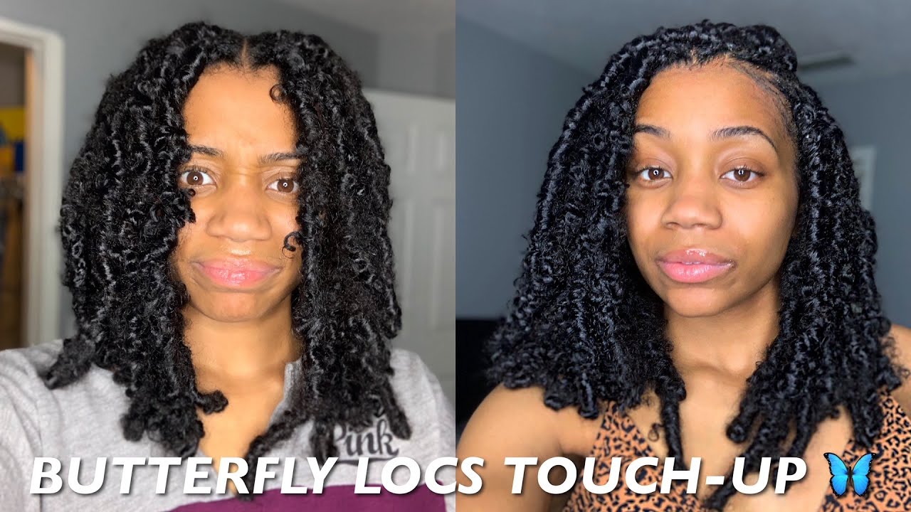 QUICKEST METHOD FOR TOUCHING UP BUTTERFLY LOCS 🦋 (WITHOUT REDOING ...