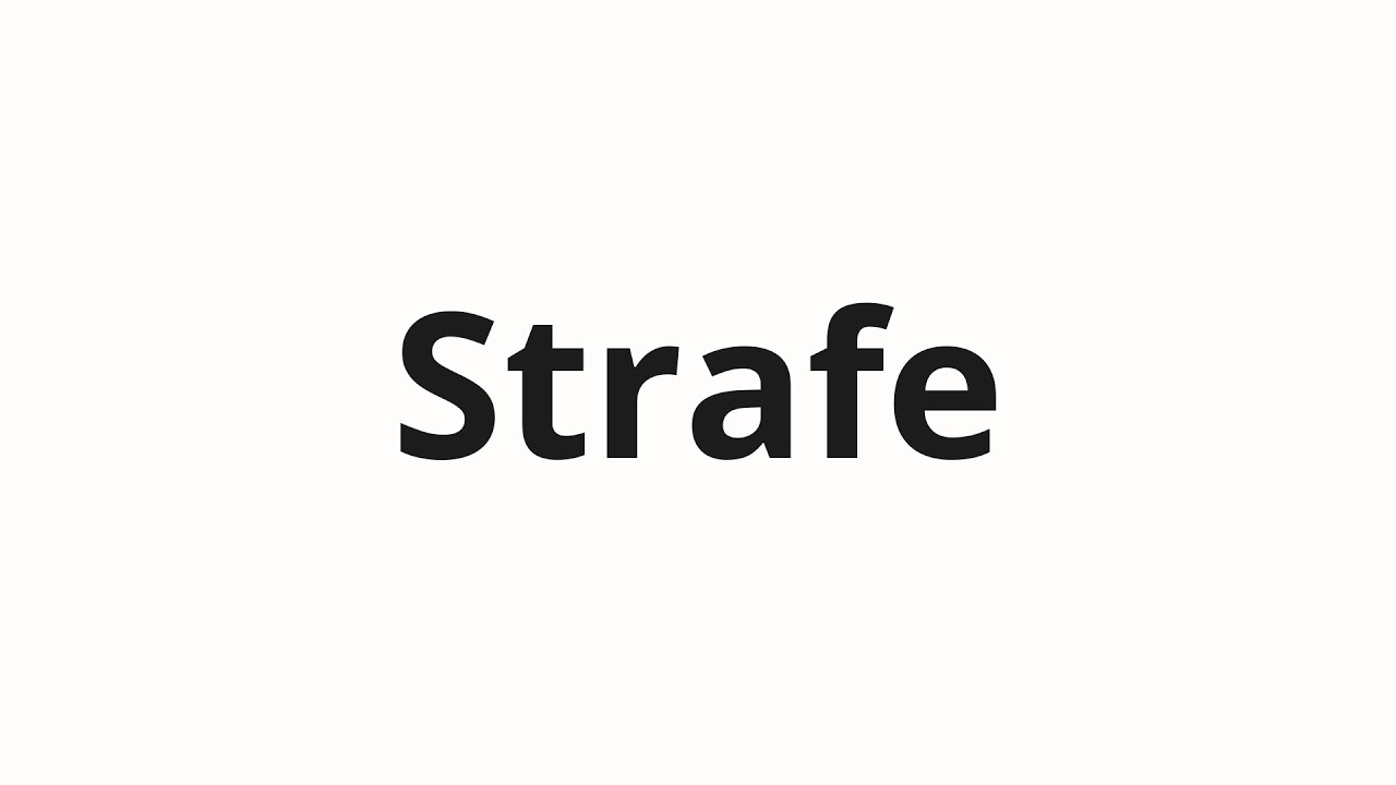 How to pronounce Strafe - YouTube