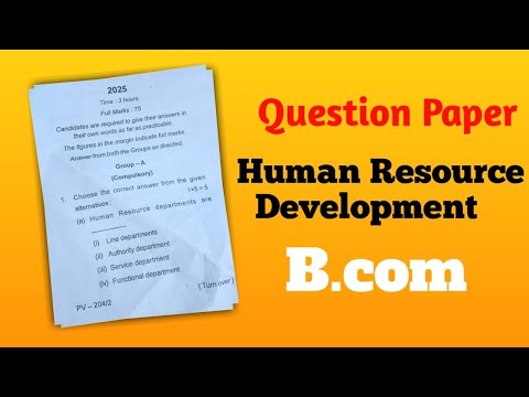 B.com - Human resource development question paper| Semester 3 - YouTube