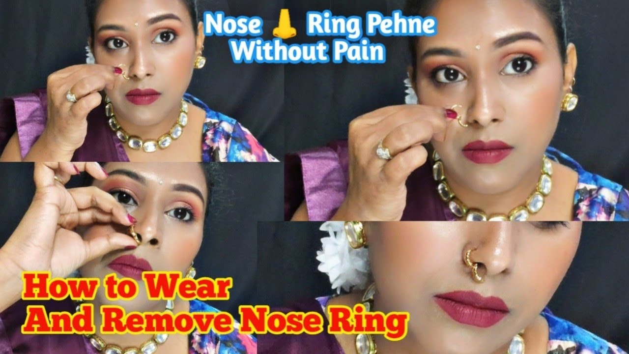Nose pin 👃| How to remove nose pin easily| How to wear Screw Type Nose ...