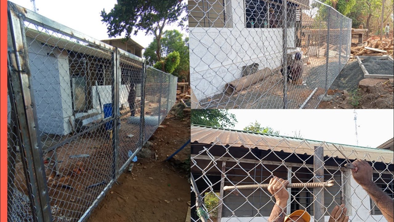 Chain link fencing jaali Fitting... compound wall jaali Fitting ...