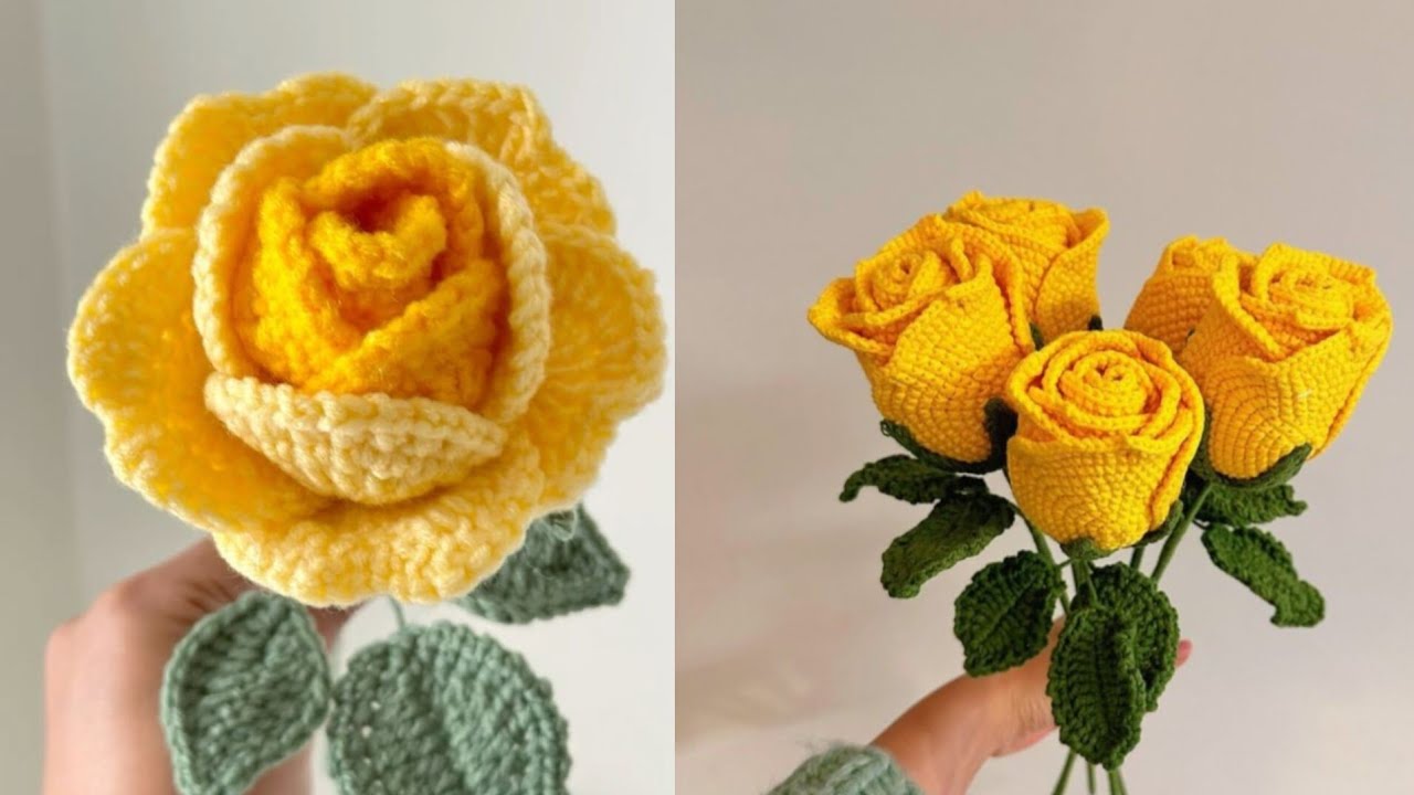 How To Crochet Rose Flower For Beginners l Crochet Flower Tutorial ll ...