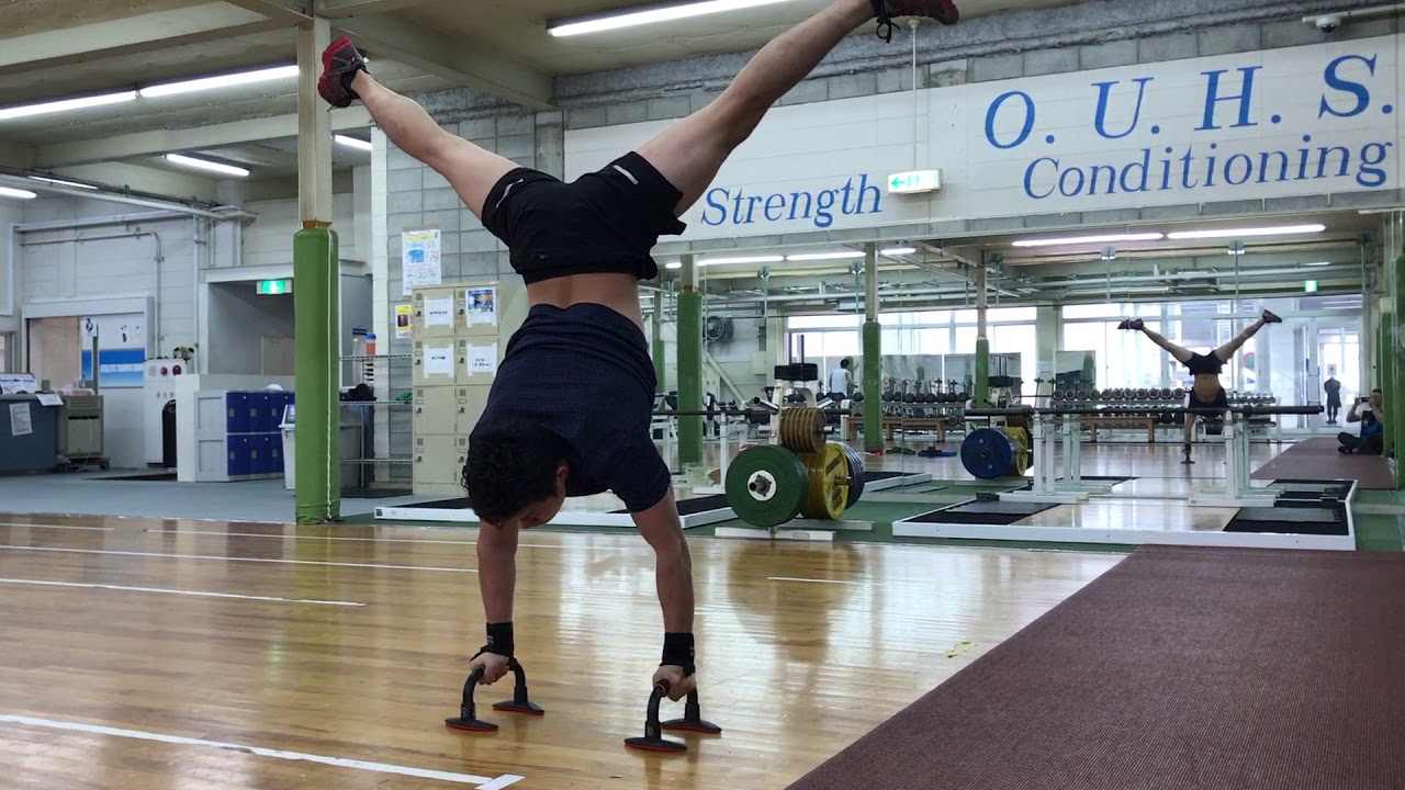 Special handstand with pushup bars! #AETVLOG - YouTube