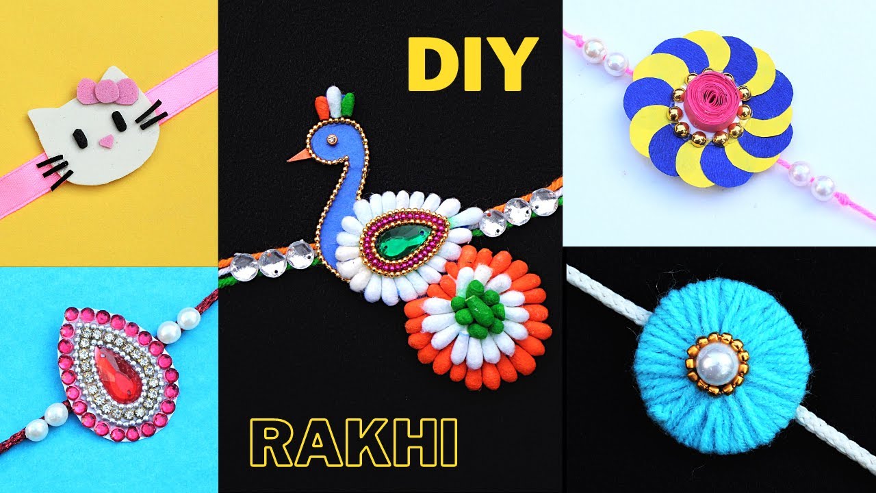 5 DIY Very Easy Rakhi making Ideas for Competition 2021/How to make ...