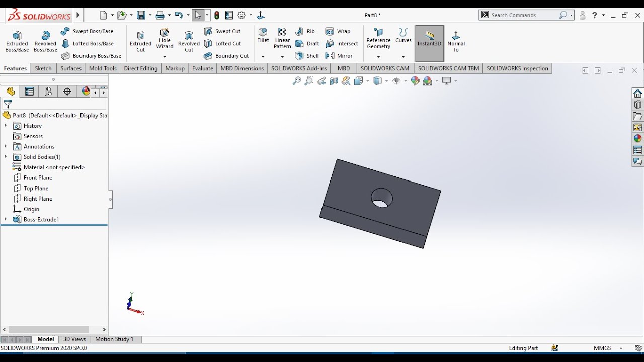 SOLIDWORKS EXTRUD & EXTRUDE CUT - YouTube