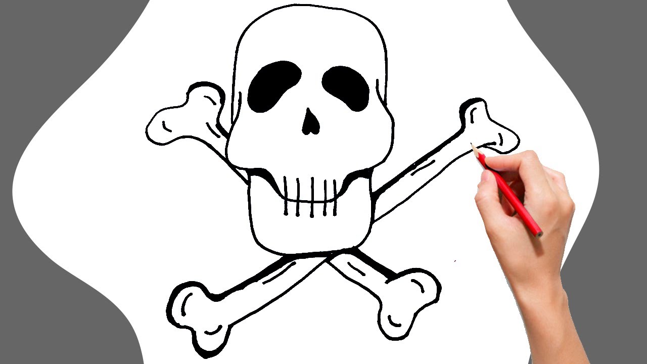 COMO DESENHAR UMA CAVEIRA FÁCIL PASSO A PASSO - YouTube