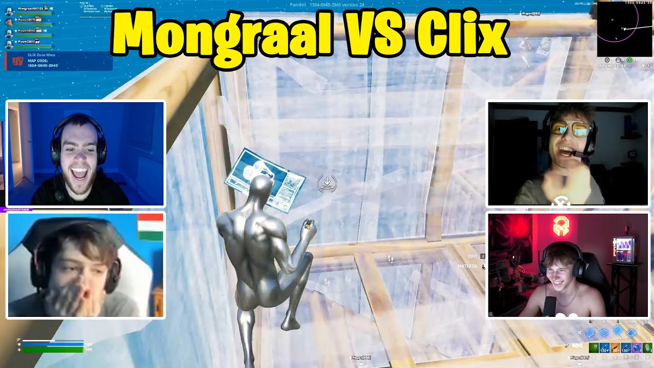 Mongraal, Peterbot, Asian Jeff & Khanada VS Clix, MrSavage, Ronaldo ...