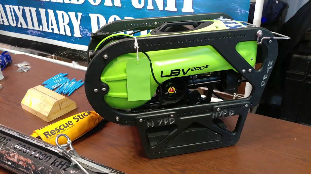 NYC NYPD HARBOR UNIT SONAR + LBV 200 UNDER WATER DRONE + RESCUE STICK ...