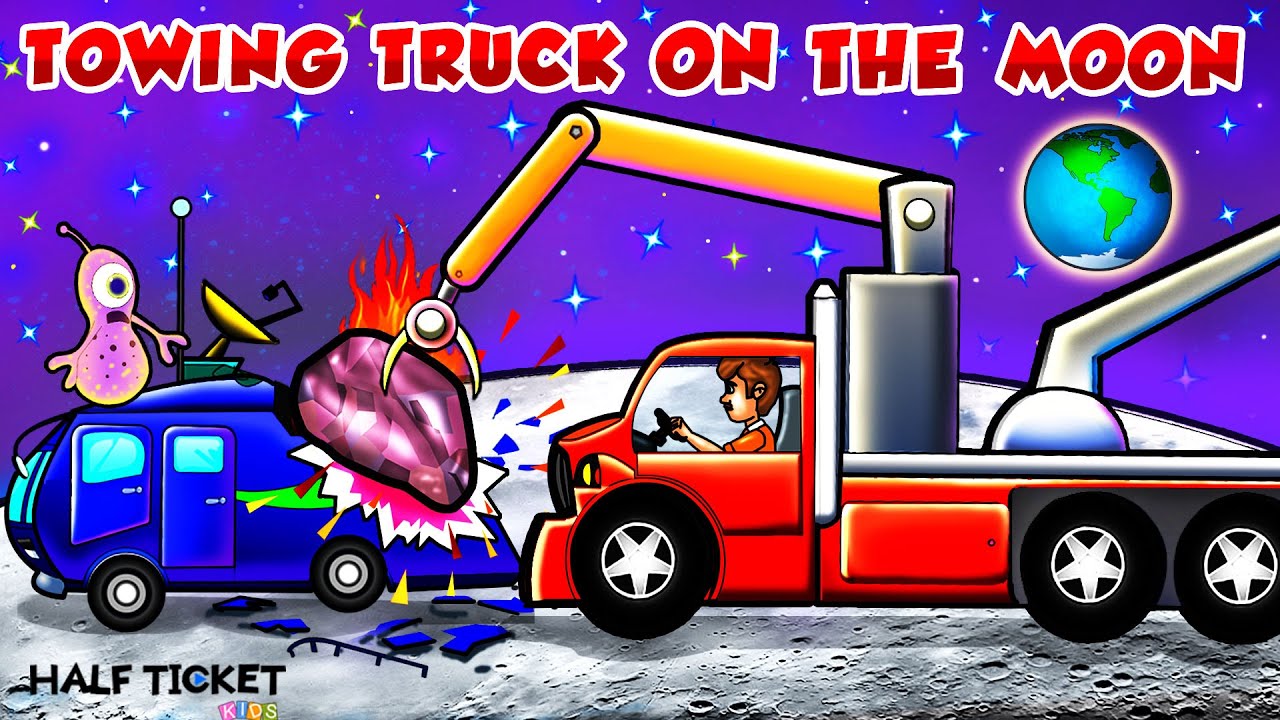 Monster Towing Truck On The Moon | Towing Truck Adventures for Kids ...