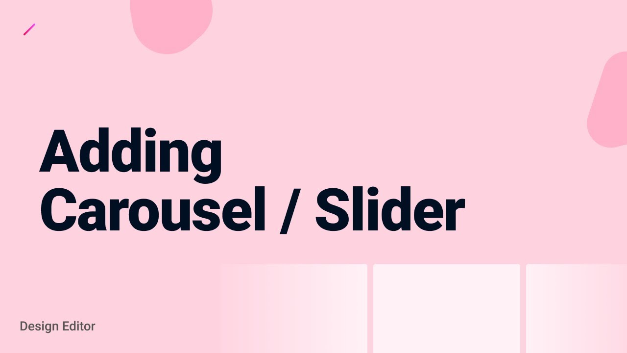 Adding a carousel Slider - YouTube