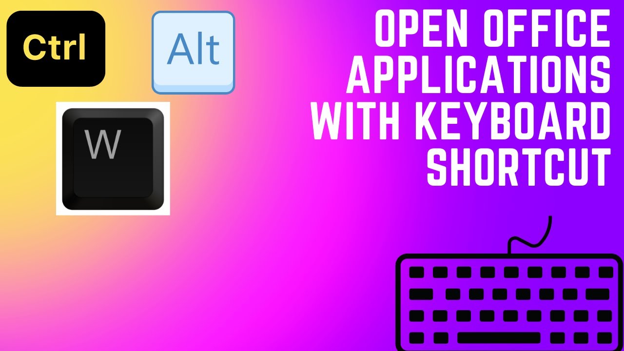 How to configure keyboard shortcut to open office applications - YouTube