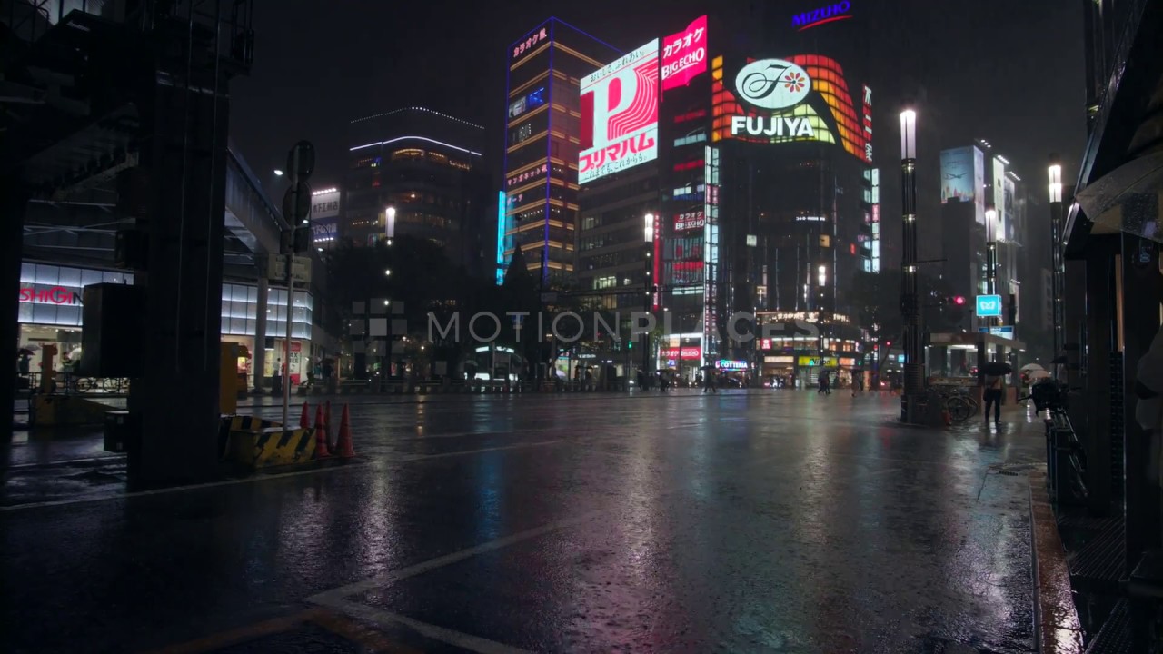 Tokyo Rainy Night Street Stock Footage - YouTube