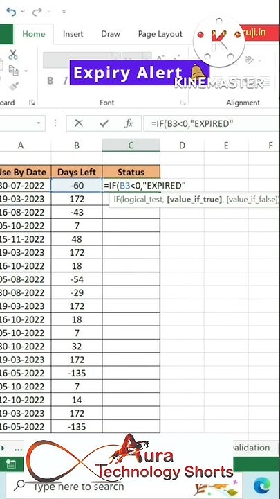 how to Create Notifications or Reminders Automatically in Excel #shorts #viralshorts # ...