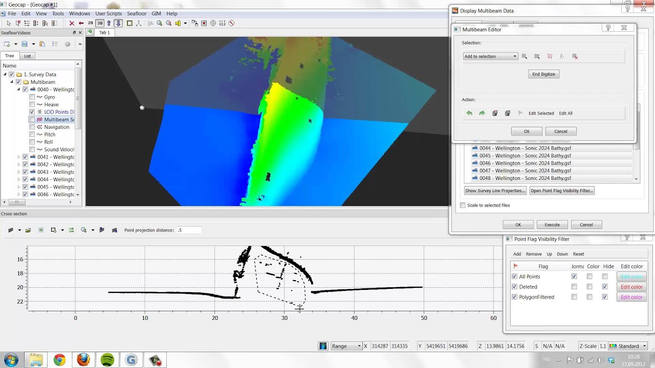 Editing multibeam data in Geocap Seafloor - YouTube