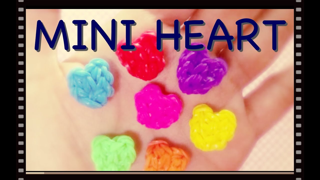 Rainbow Loom - tiny - mini Heart charm - easy one! ( Fun Loom ) - YouTube
